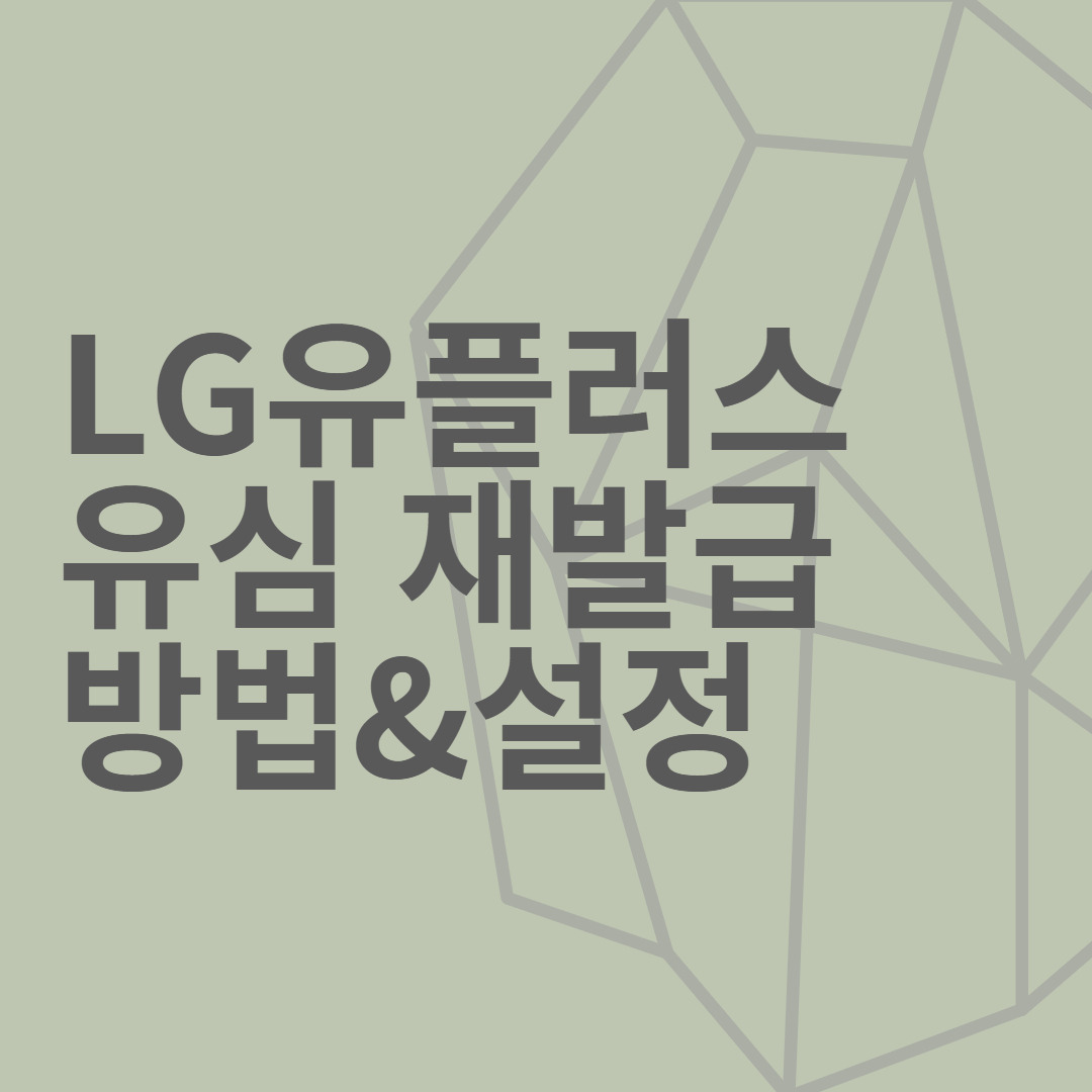 LG유플러스 유심 재발급 방법 비용 | LGU+ USIM 재발급 후 설정 방법 정리