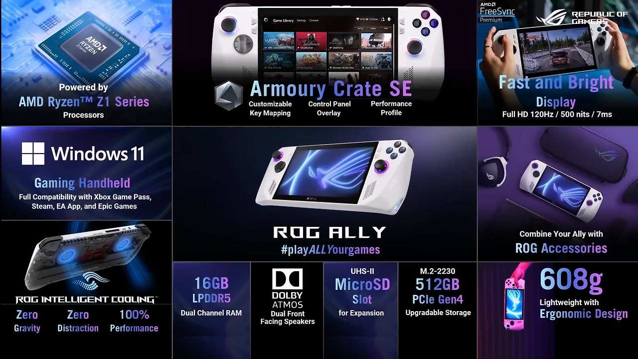 최강 게이밍 Umpc Asus Rog Ally엘라이 공식 발표 국내 출시는