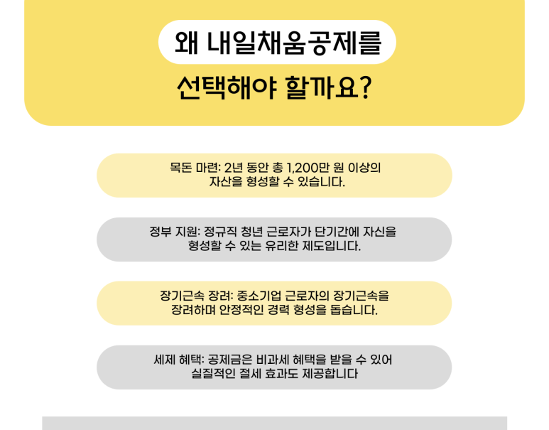 내일채움공제란 중소기업 근로자를 위한 최고의 목돈 마련 제도