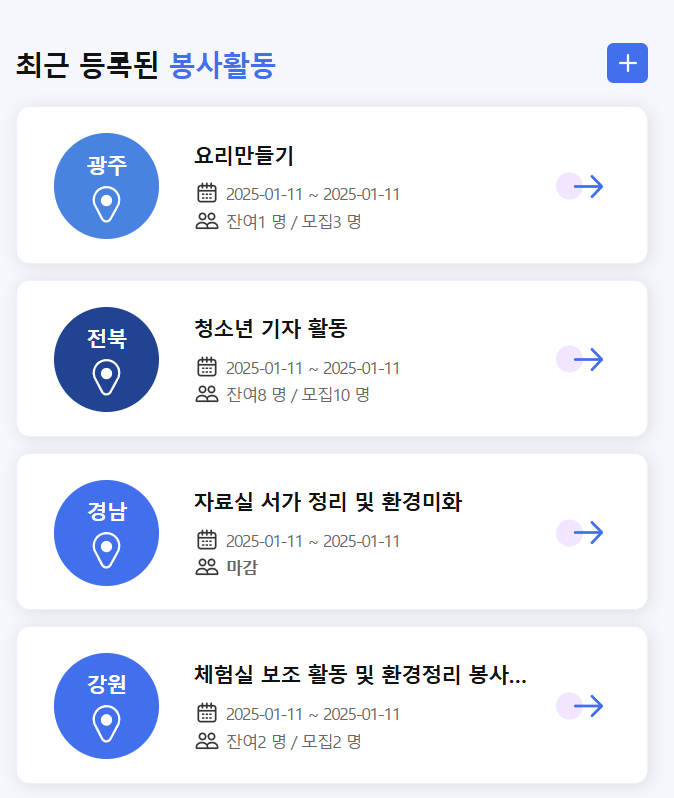 두볼 청소년 자원봉사 홈페이지 (https://www.youth.go.kr/youth/)