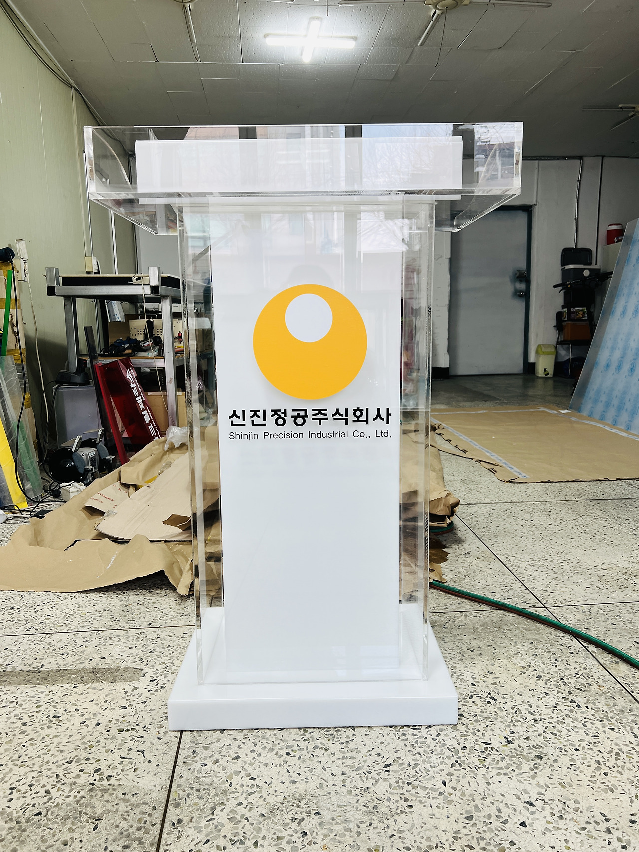 상판70cm 아크릴 강연대 아크릴단상 사회대 연설대 강의대 탁상 연단 설교대 교탁 발언대