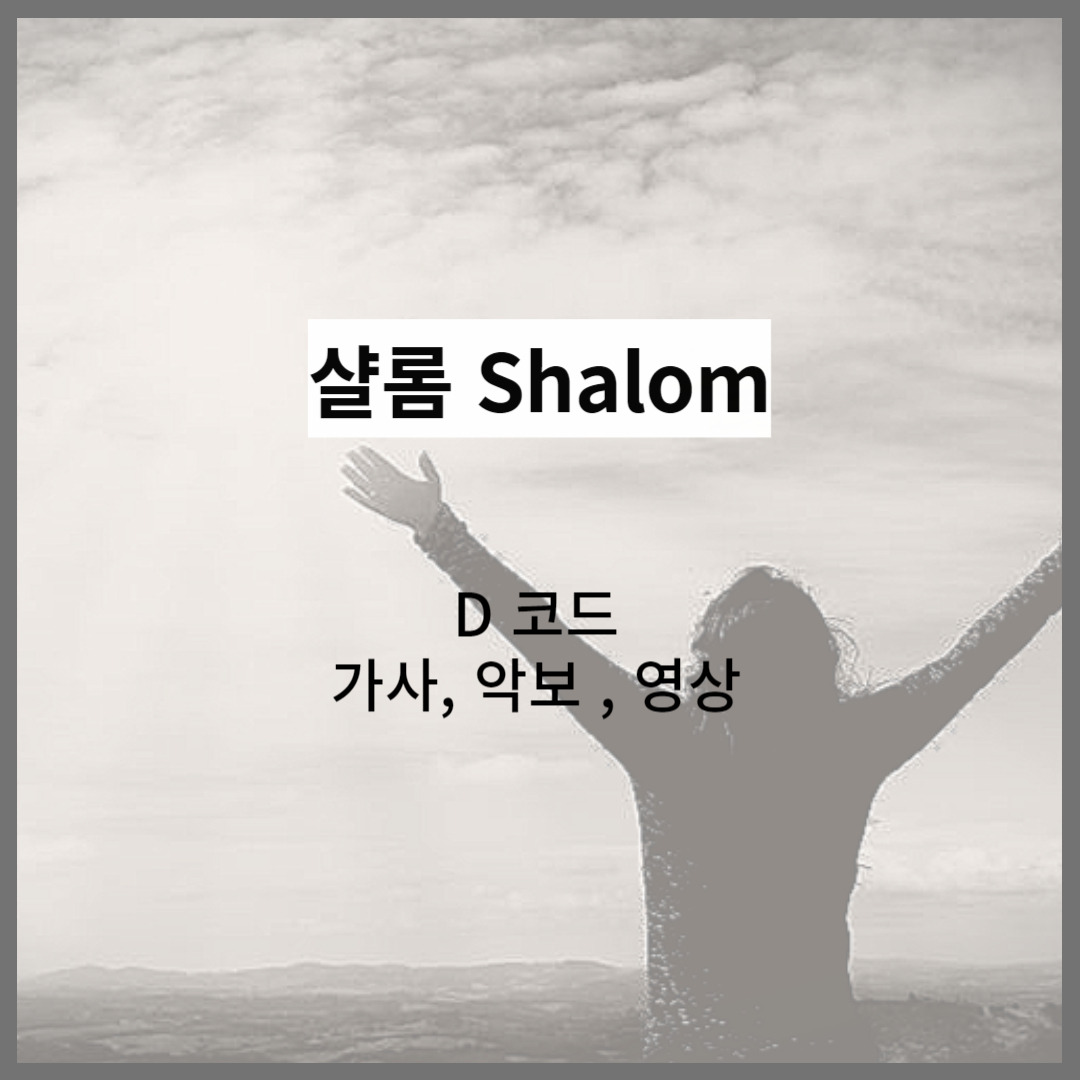 샬롬 Shalom - 악보,가사,영상 D KEY