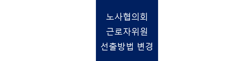 노사협의회 근로자위원 선출 방법 변경 10인 이상 추천을 받을 필요가 없습니다