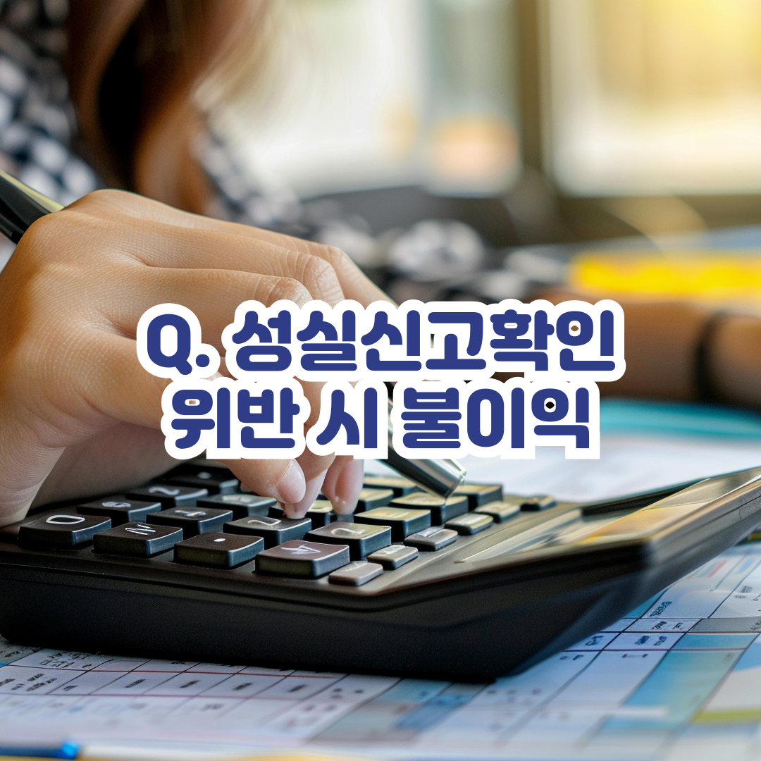 성실신고확인대상자 기준 수입금액 세제혜택 위반 시 불이익