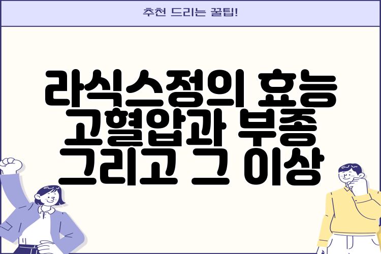 라식스정lasix 완벽 가이드 효능 부작용 복용법 주의사항까지 고혈압과 부종 관리의 모든 것