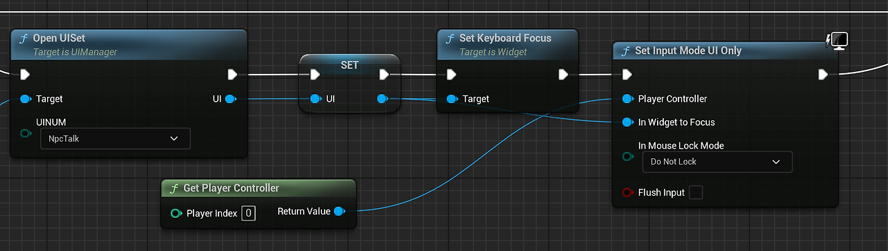 언리얼 블루프린트로 UI 모드 및 버튼 눌리게 변경하기