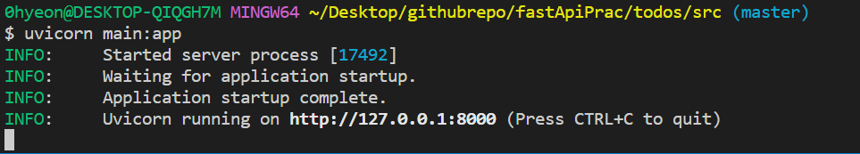 [python] FastApi / uvicron 세팅