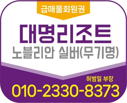 대명리조트 소노호텔앤리조트 노블리안실버 무기명을 급급매물로 초대박 저렴하게 매수 할 수 있는 절호의 기회~