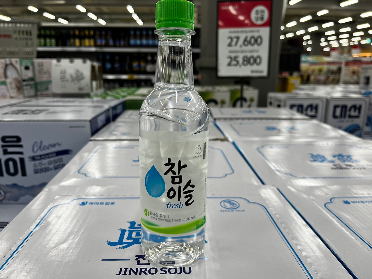 대형마트 소주 400ml 페트병 한 박스 가격 용량 도수 종류 판매 안내 처음처럼 진로 참이슬 좋은데이 대선