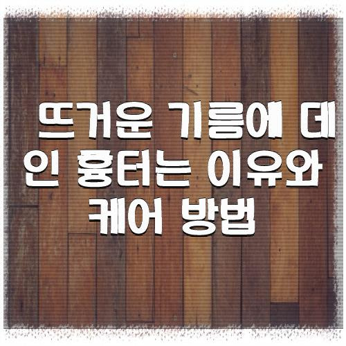 뜨거운 기름에 데인 흉터는 이유와 케어 방법