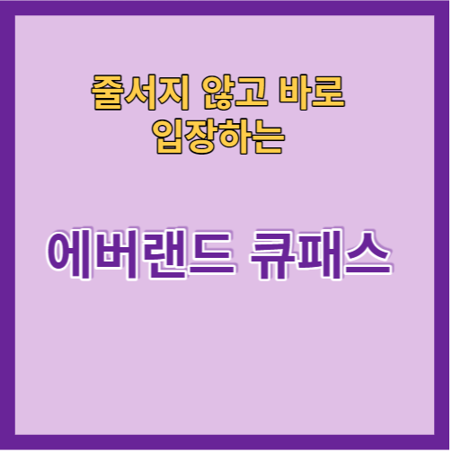 에버랜드 큐패스플랜잇가격과 구매방법