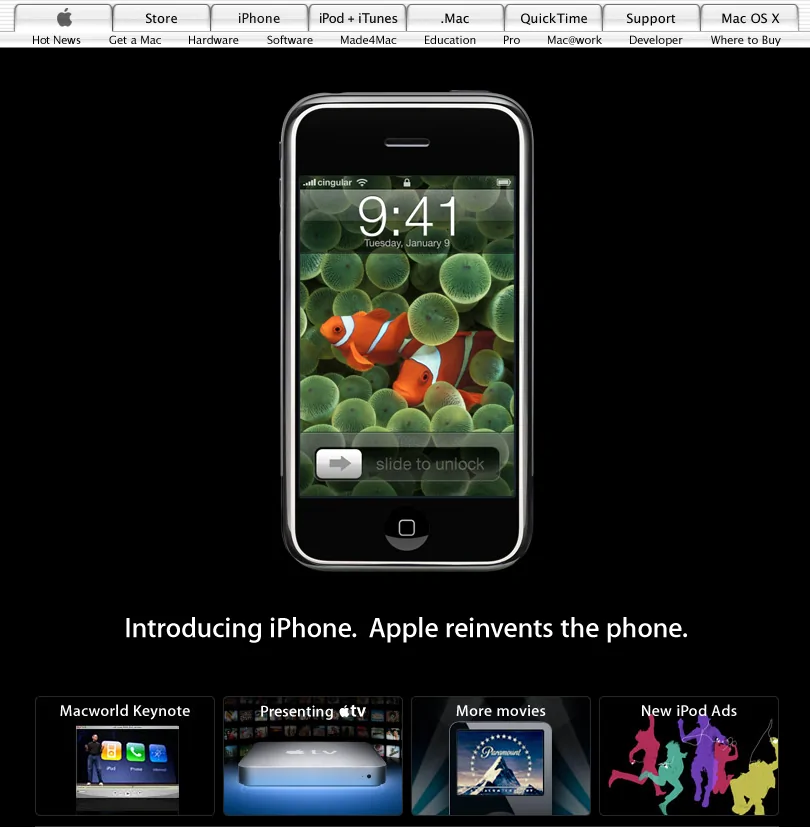 History of Apple web site