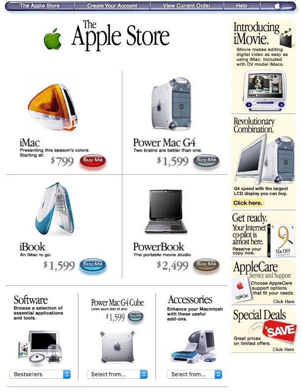 History of Apple web site