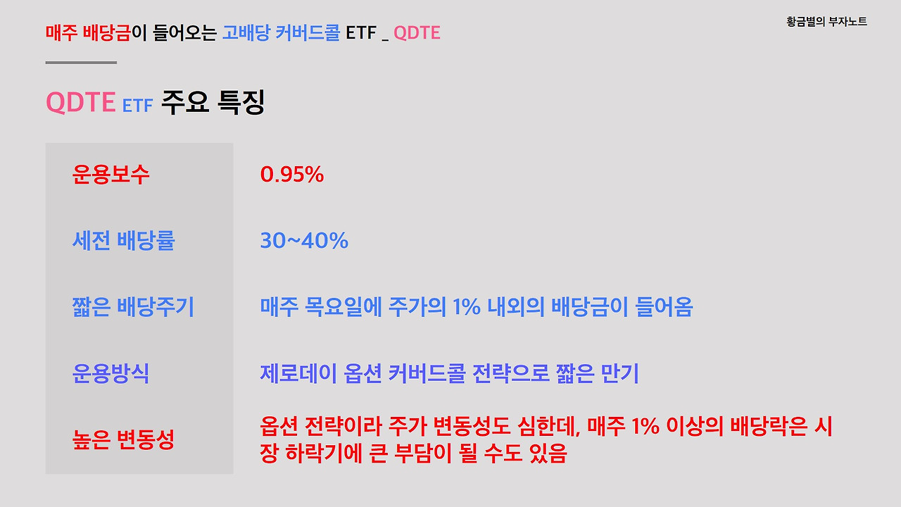 일주일에 한번씩 배당주는 고배당 ETF ‘QDTE’