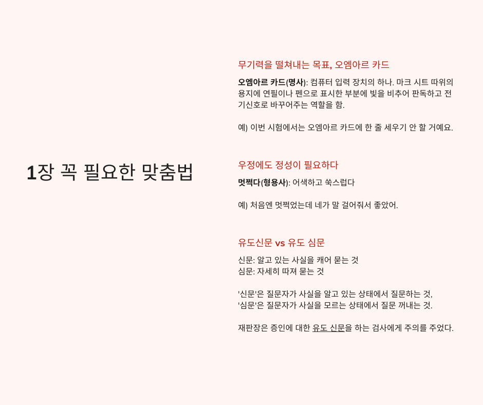 독서일기 사춘기를 위한 맞춤법 수업