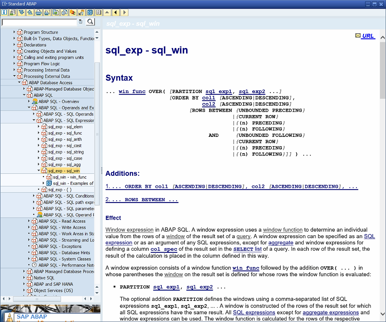 OPENSQL Window Functions
