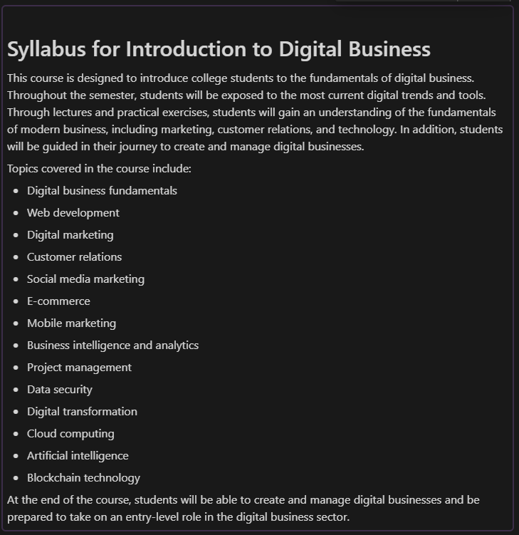 AI에게 수업계획서를 작성시켜보았다