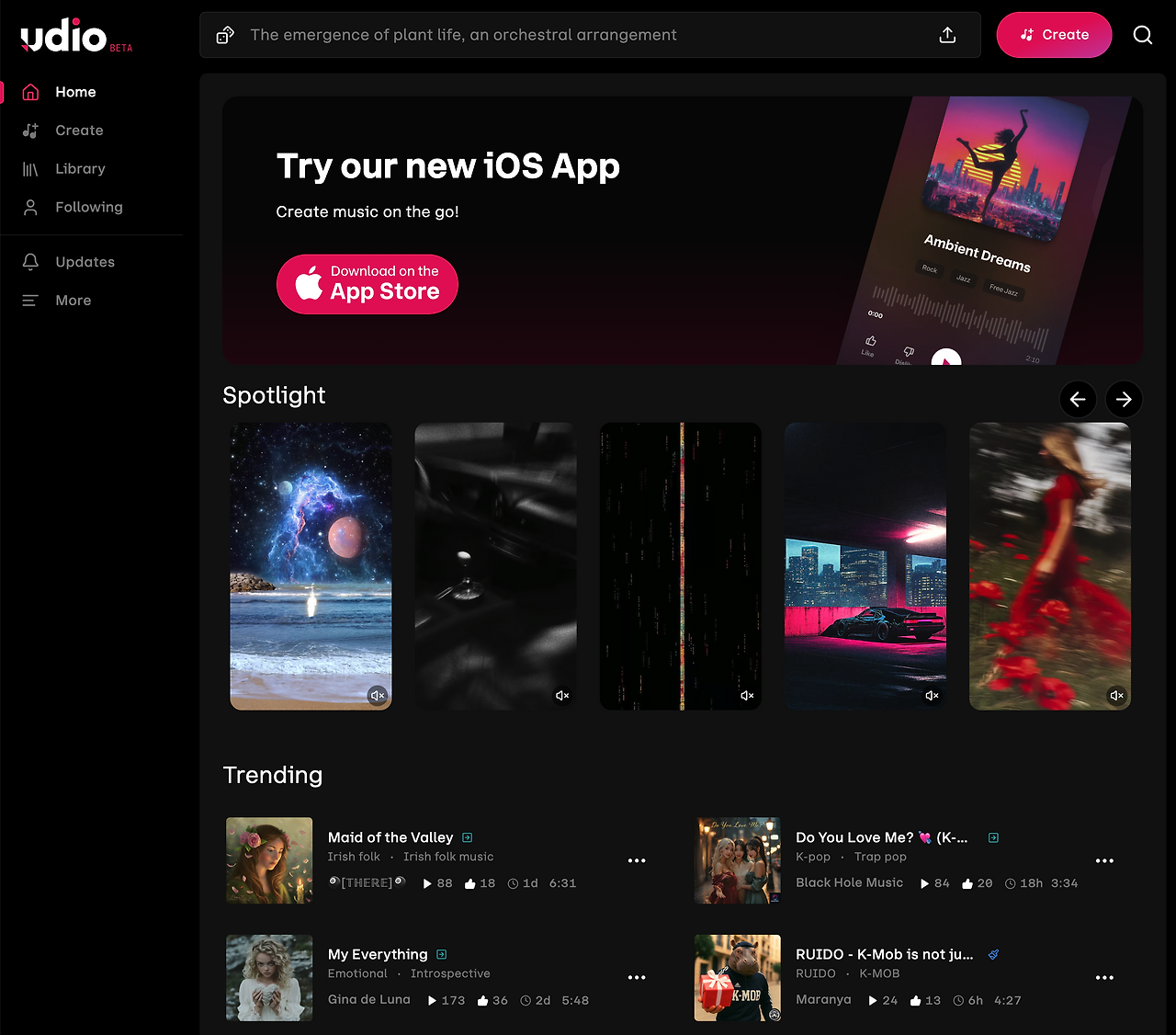 AI 음악 생성 Udio, iOS 앱 출시