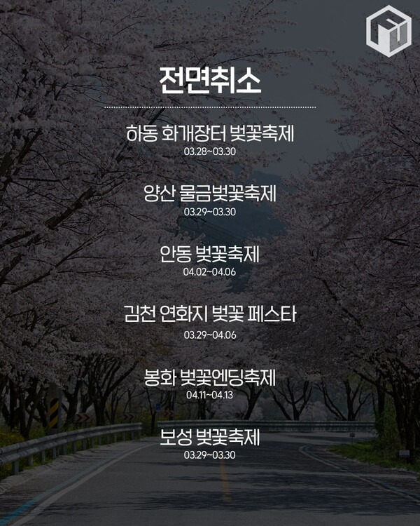 "산불이 삼킨 봄…취소된 벚꽃축제 일정 정리"