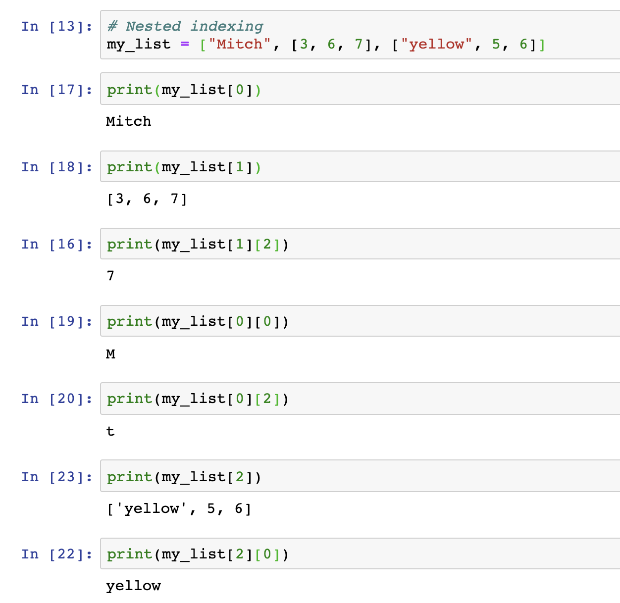 파이썬 리스트 값 Python List Value Nested List