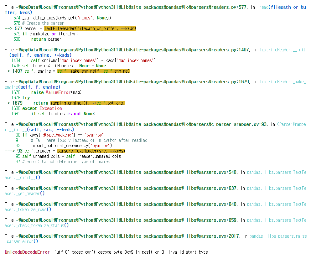Error Unicodedecodeerror Utf 8 Codec Cant Decode Byte 0xb9 In