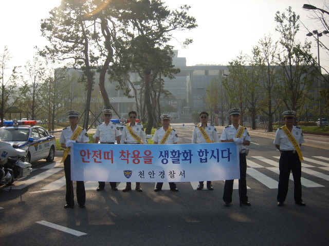 천안서 어깨띠 착용 생활화를 위한 교통안전 캠페인 충남지방경찰청