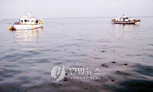 원유유출 기름찌꺼기 외해로 남하