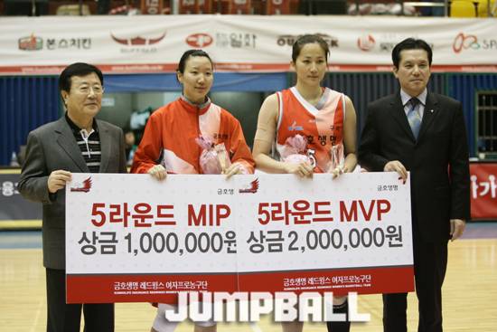 [WKBL] 김보미와 신정자'5라운드 MIP와 MVP'