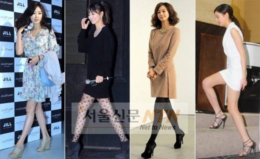 마네킹 다리 연예인 신민아 차예련 등 하의실종 패션 눈길