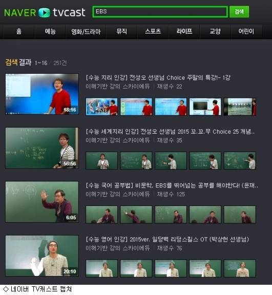 네이버 TV캐스트, EBS브랜드관 만들어 콘텐츠 제공