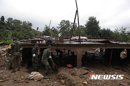 멕시코 폭우로 산사태