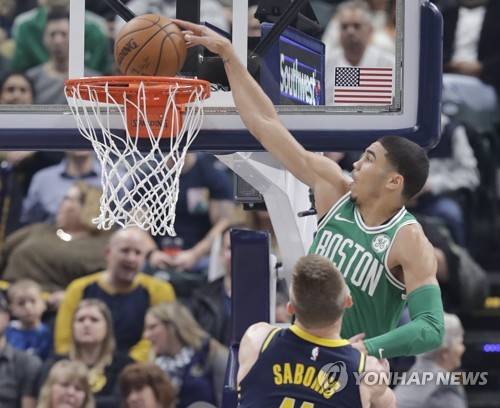 Nba 보스턴 종료 1초전 역전 덩크슛으로 인디애나 제압종합