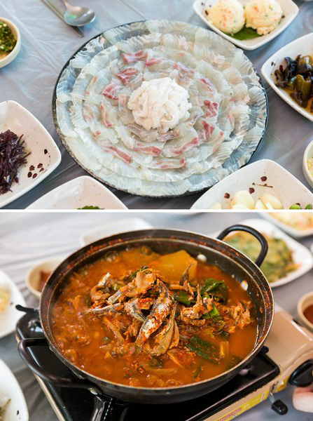 부산 기장 대변항 바라보며 먹거리 즐기는 해동 용궁사 맛집