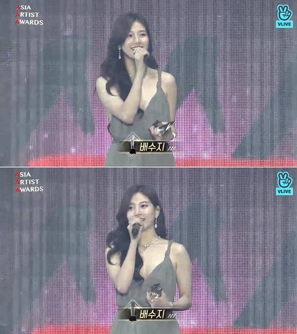 [2018 AAA] 수지, 아시아 셀러브리티 수상 "수위티 분들 감사해요"