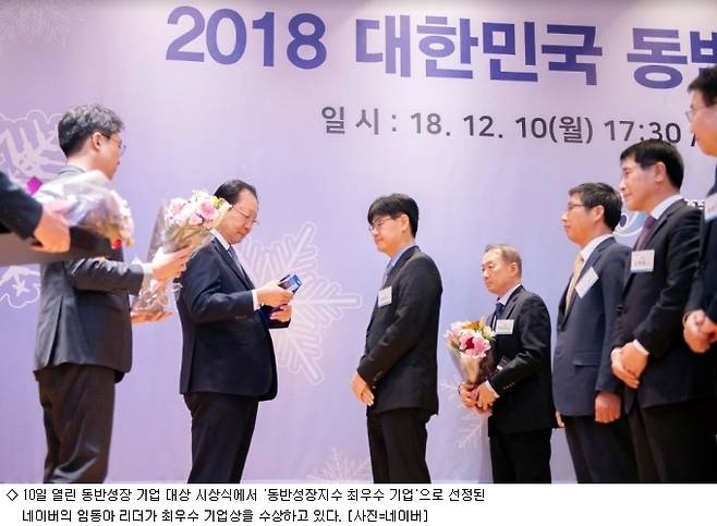 네이버 2년 연속 동반성장지수 최우수 기업