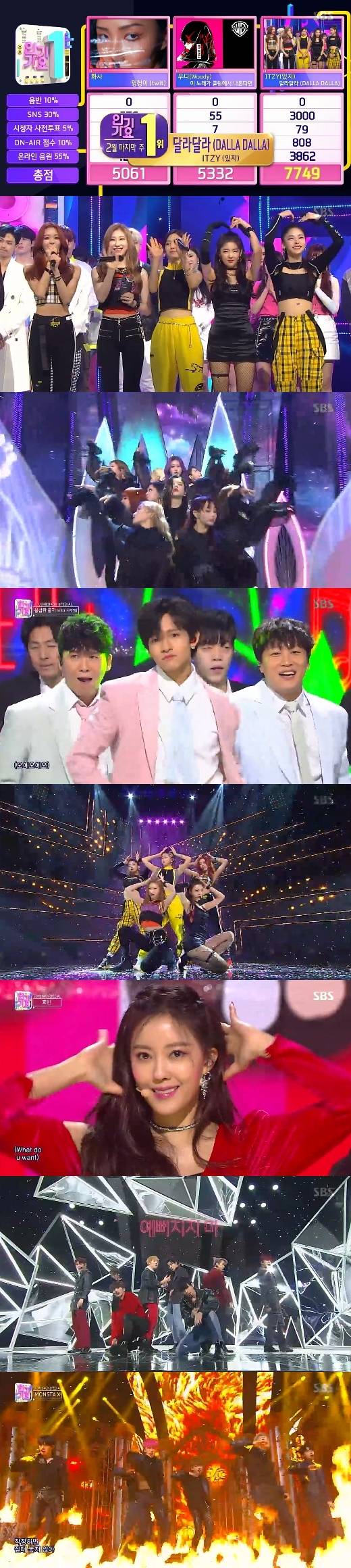 '인기가요' ITZY, 1위로 또다시 슈퍼루키 입증..몬스타엑스·SF9·이달소 컴백 [종합]