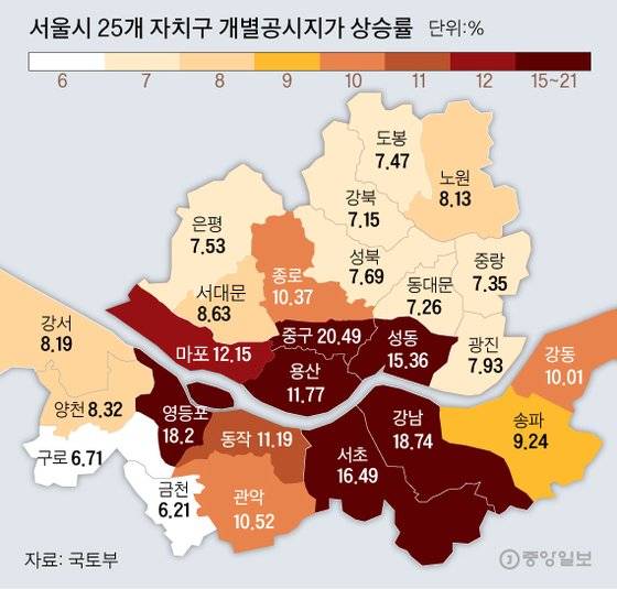 서울 땅값 12 올랐다땅부자 보유세 폭탄