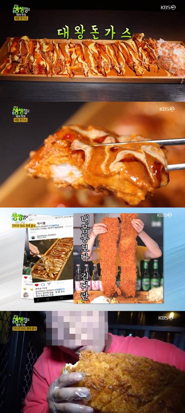 생생정보 대왕돈가스 66cm 부드러운 고기 토마토 망고 소스 Tv캡처