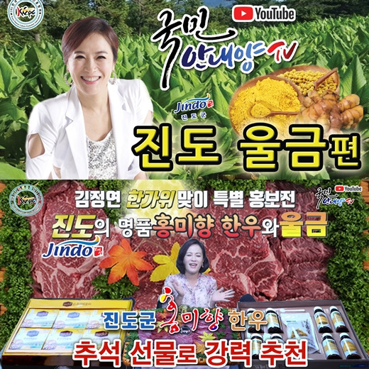 김정연 국민안내양tv 진도 특산물 울금·홍미향 한우 추석 홍보