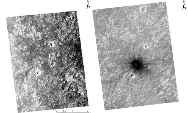 붉은 화성 '암석에 부딪혀 파랗게 멍들었네' [여기는 화성]