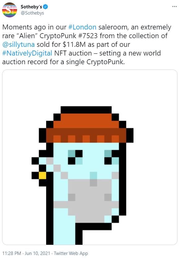 마스크 낀 '크립토펑크' 뭐길래..NFT 130억원에 팔렸다