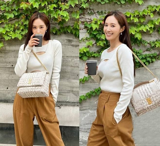 소녀시대 유리 벌써 가을을 입었네 파워당당 크로스 컷아웃 니트룩 패션엔