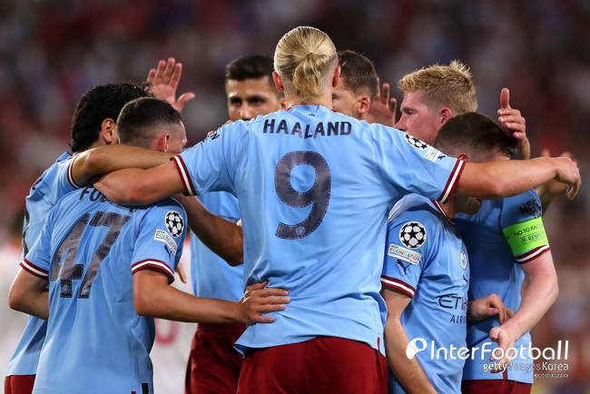 [UCL 리뷰] '홀란드 멀티골' 맨시티, 세비야에 4-0 완승..'칸셀루 2AS'