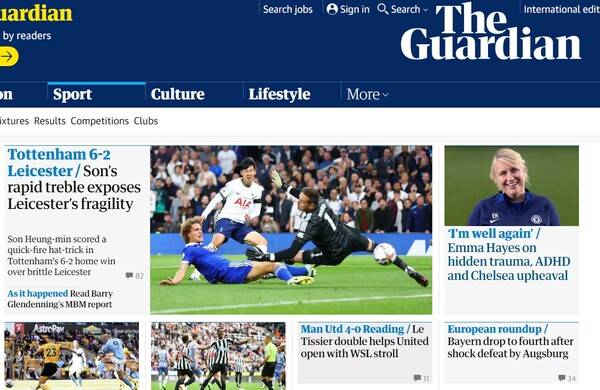 'BBC·EPL..' 홈피 메인은 온통 손흥민으로 도배