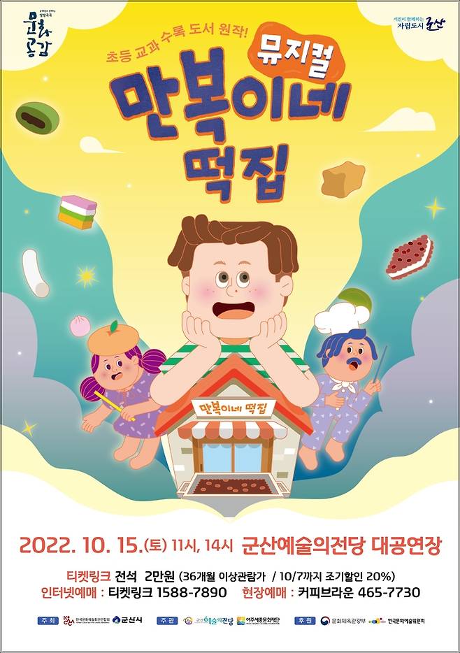 뮤지컬로 만나는 만복이네 떡집15일 군산 예술의 전당 공연