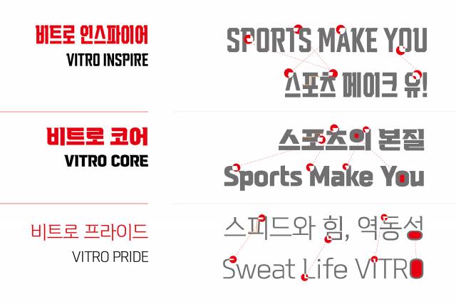 세번째 전용서체 인스파이어체 개발스포츠 전문브랜드 비트로 눈길