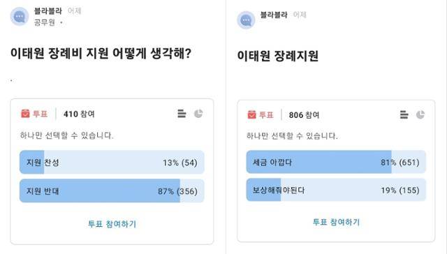 이태원 참사 유가족에 장례비 지원 정부 발표에 온라인 찬반논쟁