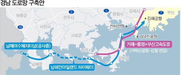 섬 고속도로여수~남해~통영~거제~부산 추진경남 1일 생활권 시동