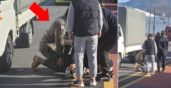 쓰러진 운전자 구조 도운 군인들 해야 할 일 했을 뿐