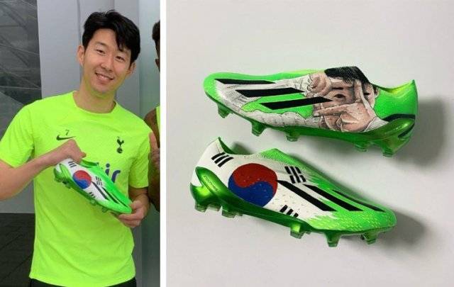 ‘태극기 찰칵 세리머니 새기고 손흥민 ‘특별제작 축구화 신는다